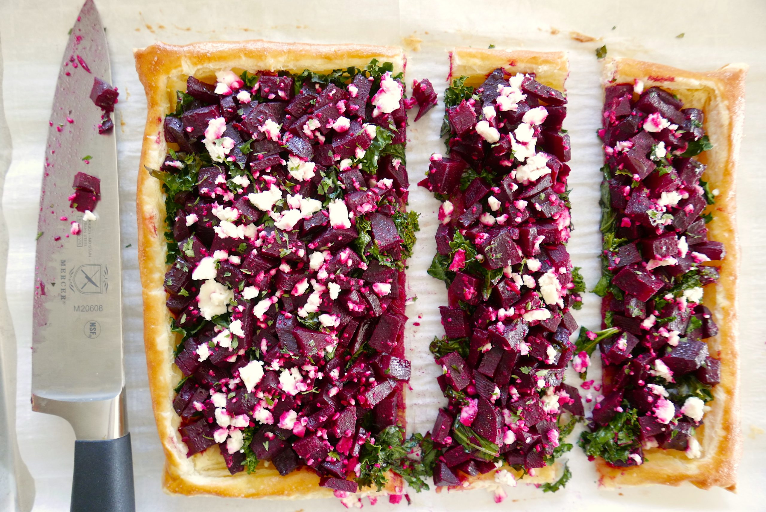Roasted Beet Tart with Feta and Kale