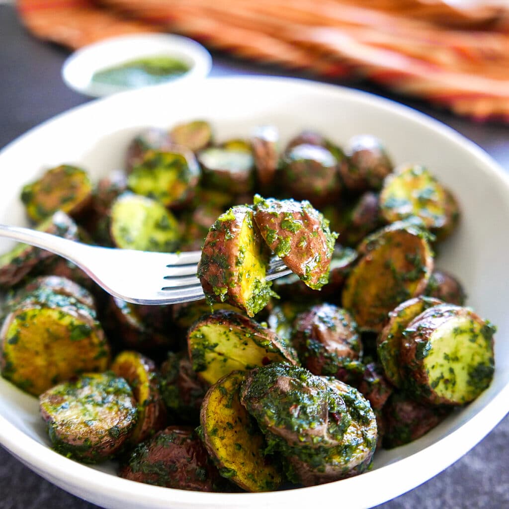 Roasted Chimichurri Potatoes - Gastronotherapy