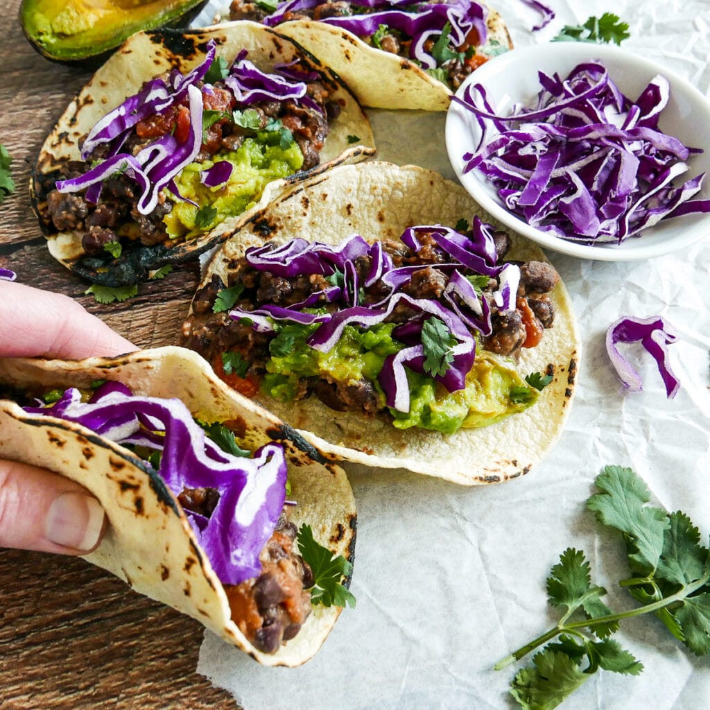 Cheesy Refried Bean Tacos (15 minutes) - Gastronotherapy