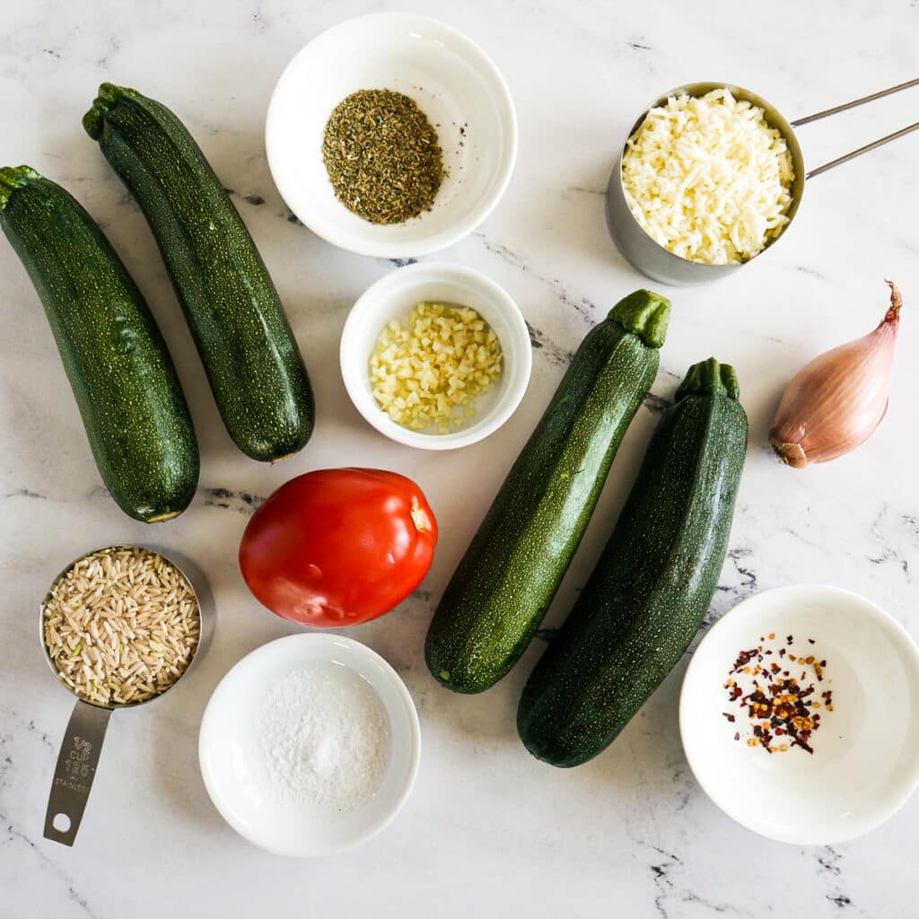 Vegetarian Stuffed Zucchini Boats with Rice - Gastronotherapy